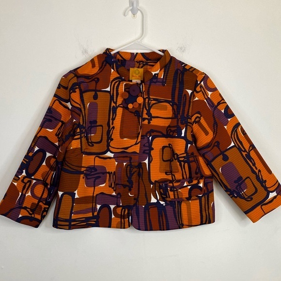 Ruby Rd. | Jackets & Coats | Ruby Rd Orange Maroon Navy Blue Art To ...
